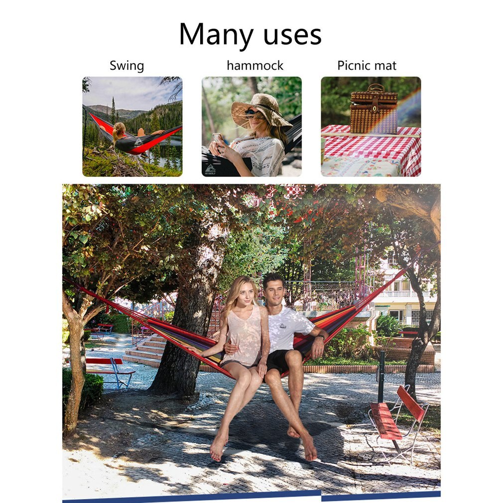 Outdoor Hangmat Voor 2-Mensen Gekleurde Canvas Han... – Vicedeal