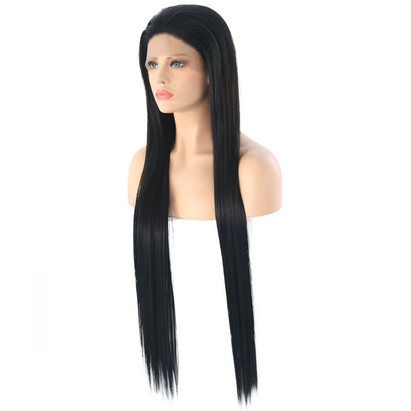 Bombshell Long Silky Straight Synthetic Hair Lace ... – Vicedeal