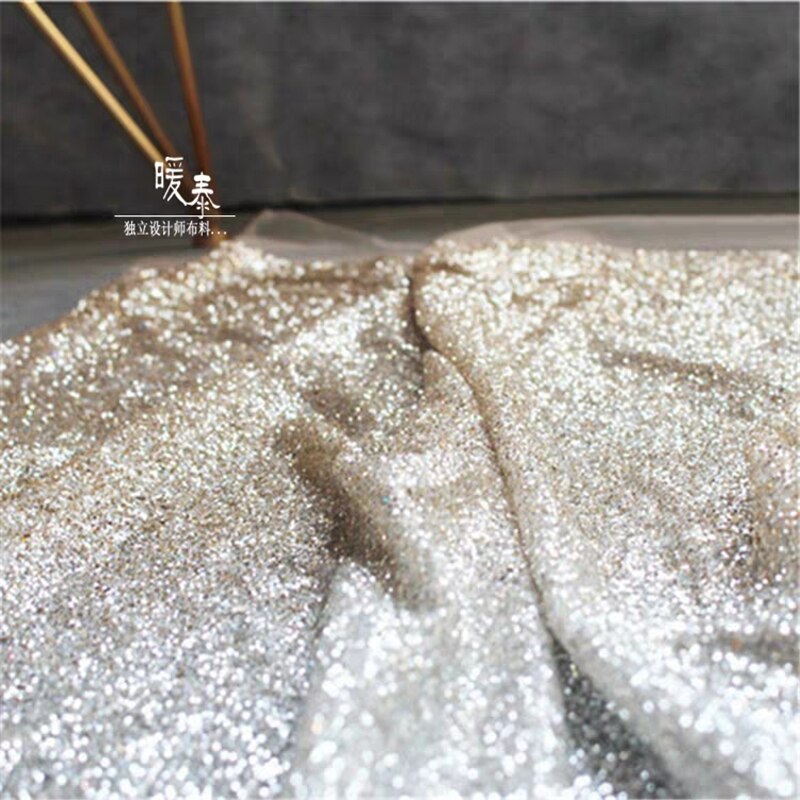 Glitter tyll spets bronzing tyg guld sparkle palje... – Grandado