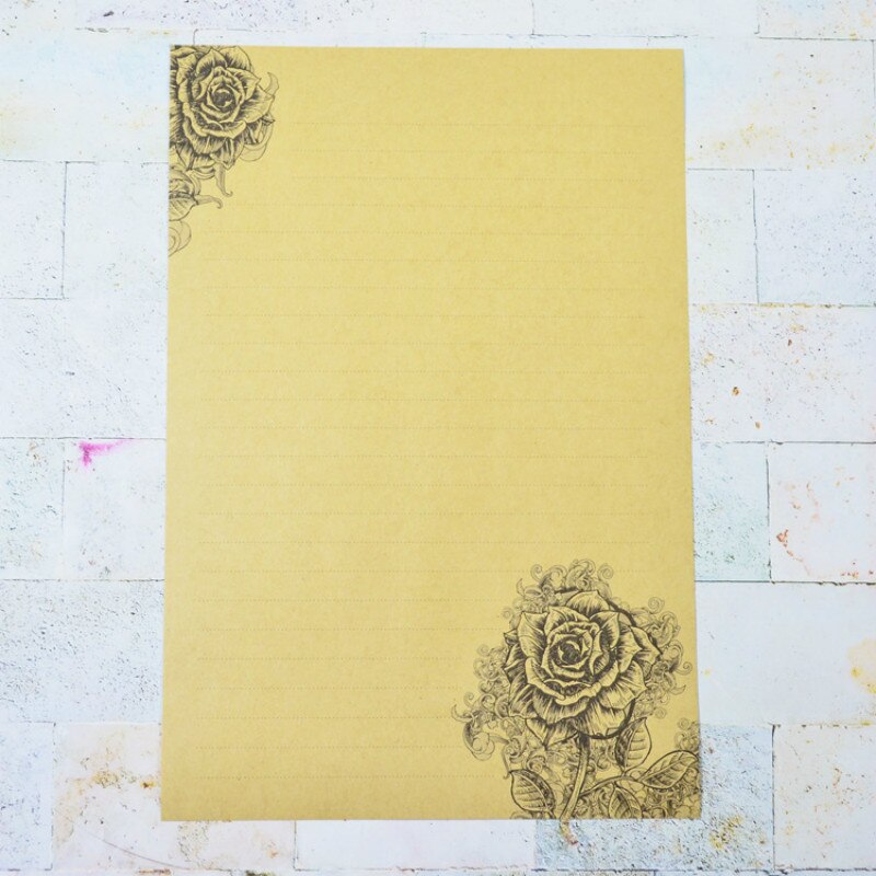 Retro Romantic Rose Letter Paper Envelope Message ... – Grandado