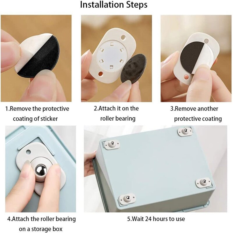 4 Pcs 360° Rotatable Caster Wheels Self Adhesive U... – Grandado