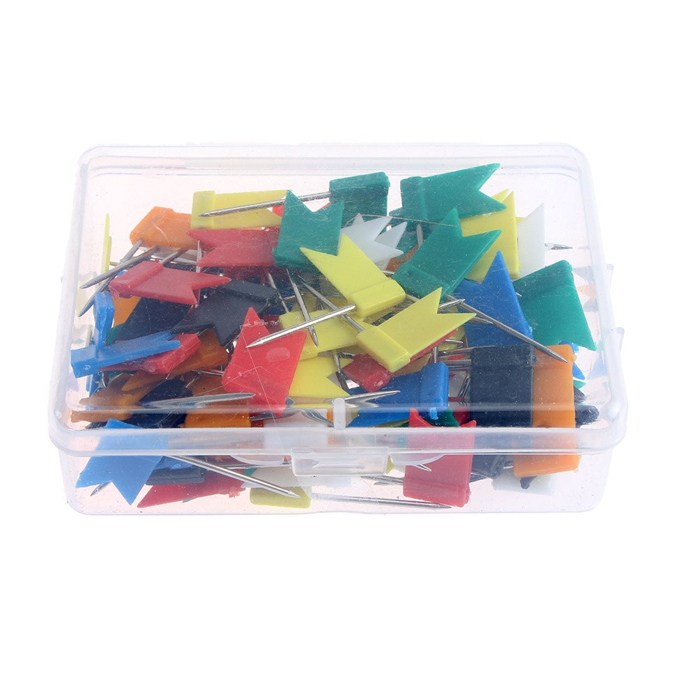 100 Pieces Multicolor Map Flag Push Pins Tacks Pla... – Grandado