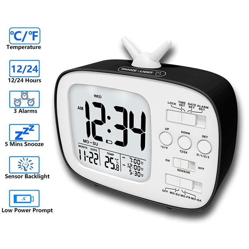 Digitale Uhr Retro TV Form Wecker Kinder Student N... – Vicedeal