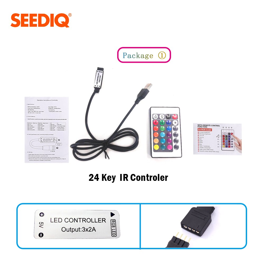Led Controller 3key/24Key Ir Remote Wifi DC5V-24V ... – Grandado