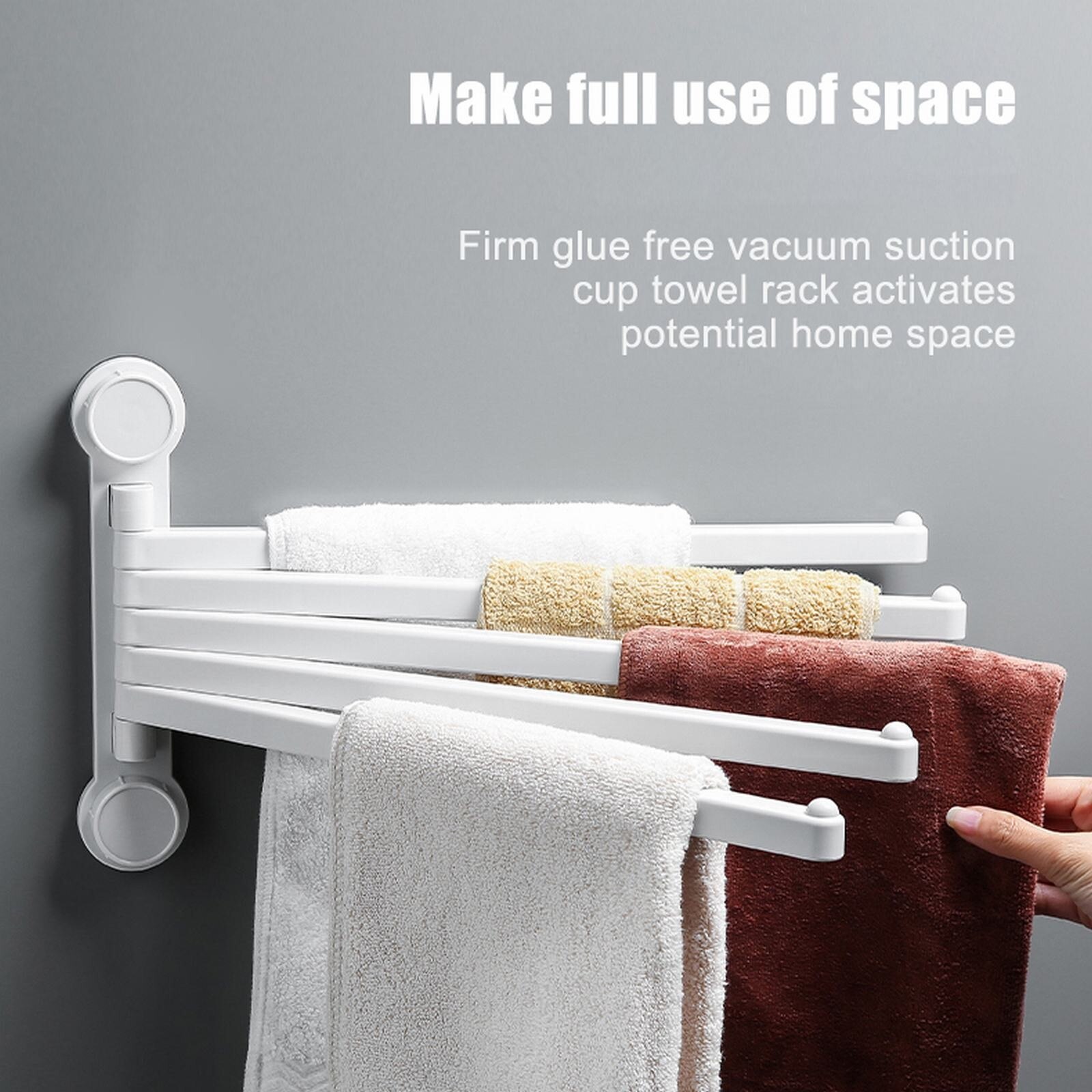 1Pcs Nordic Towel Rack Rotating Towel Bar Sucker A... – Grandado