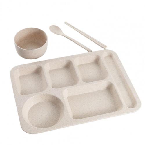 Plato de cena de paja de trigo, vajilla de comida ... – Grandado