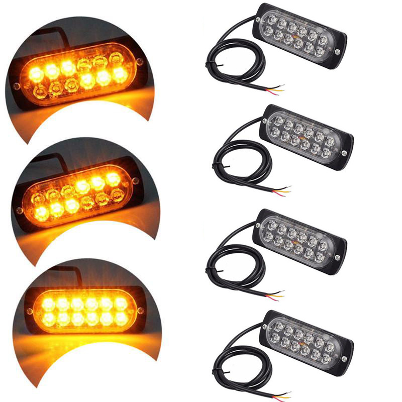 1x Amber 36W 12LED Strobe Light Bar Car Truck Haza... – Grandado