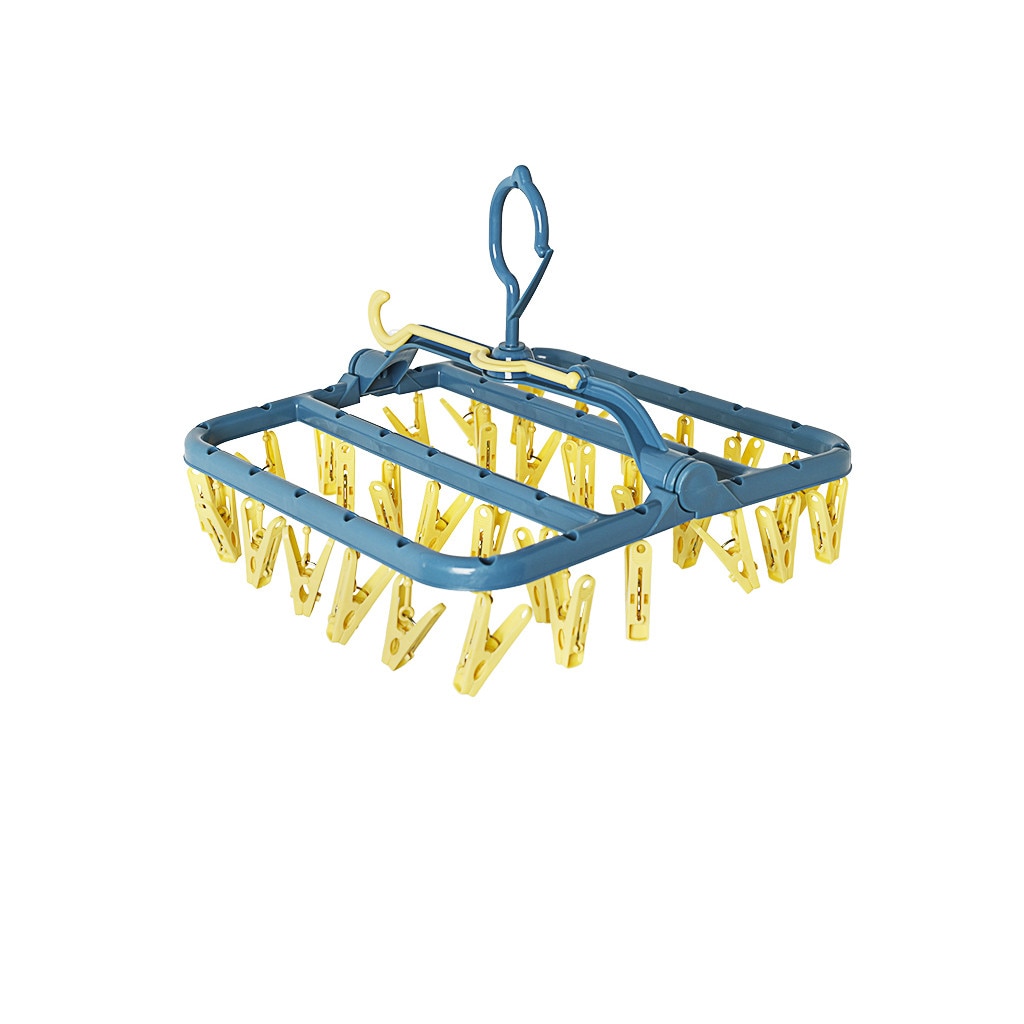 32 Clips Folding Socks Clothes Hanger Rack Home Cl... – Vicedeal