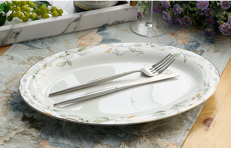 12 inch, fine bone china charger plate, green leaf... – Grandado