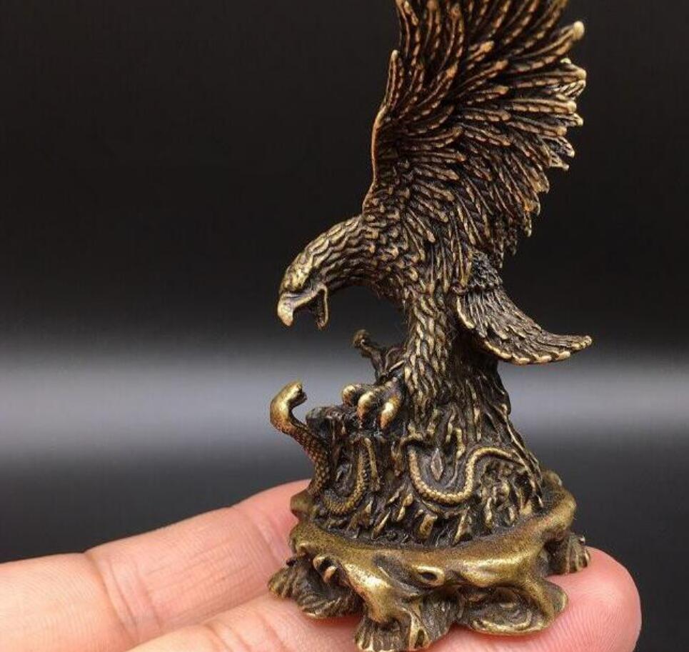 Copper Statue China exquisite brass Eagle and snak... – Grandado