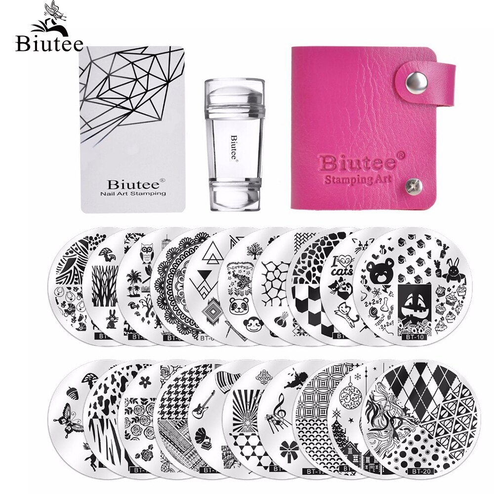 Biutee 16pcs Nail Plates Designs Nail Plates Art S... – Grandado