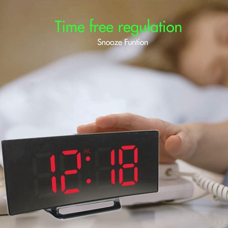 Digital Alarm Clock LED Mirror Clock Multifunction... – Grandado