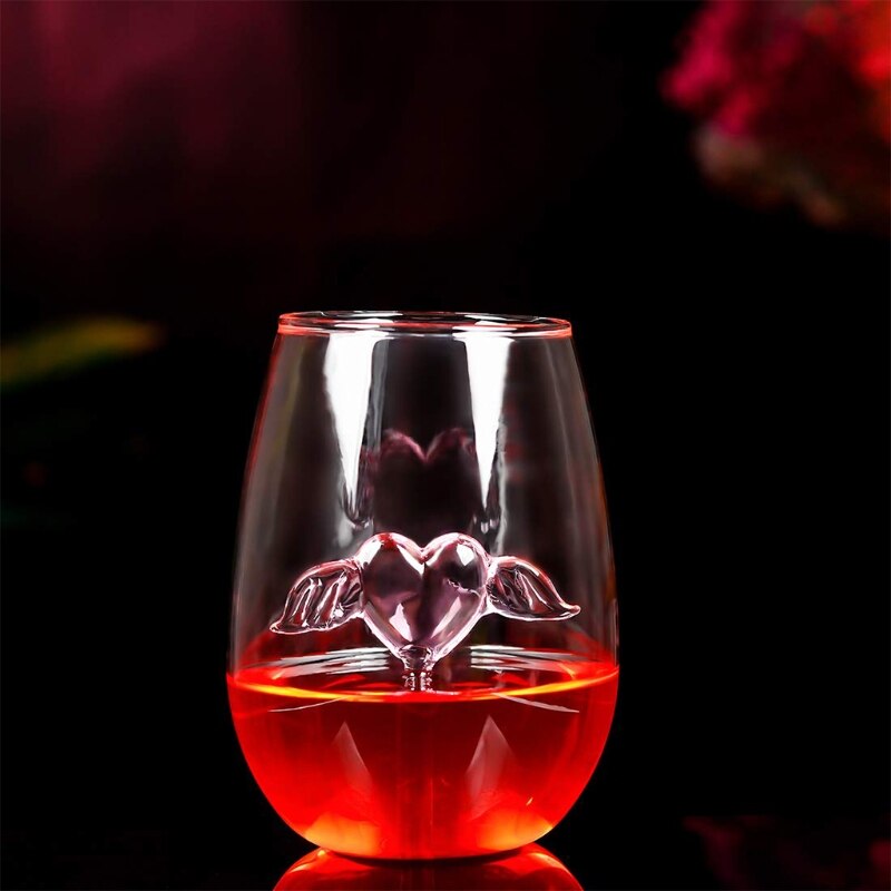 Heart Love Shaped Glass Mug Couple Cups Glass Mug ... – Grandado