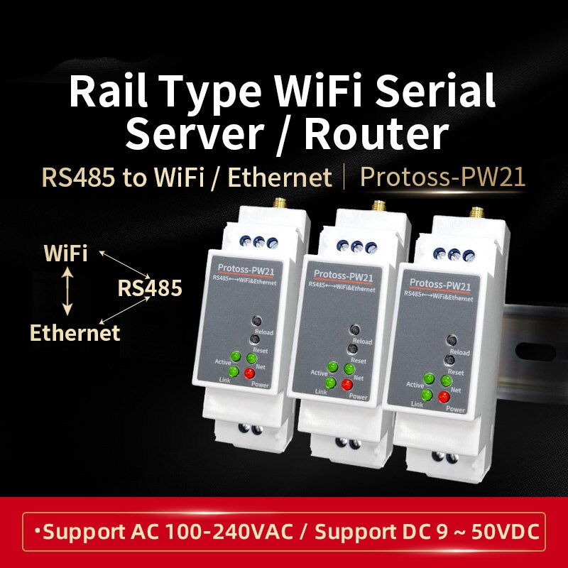 DIN-Rail Serial port RS485 to Ethernet WiFi conver... – Grandado