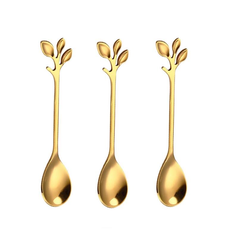 1/3pcs Stainless Steel Spoon Branch Leaves Mixing ... – Grandado