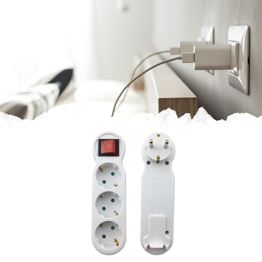 European Style Electric Plug 3-way Socket Extensio... – Grandado