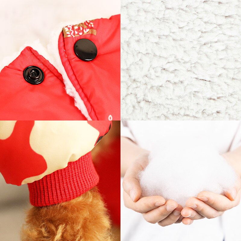 Red Chirstmas yorkshire terrier clothes Windproof ... – Grandado