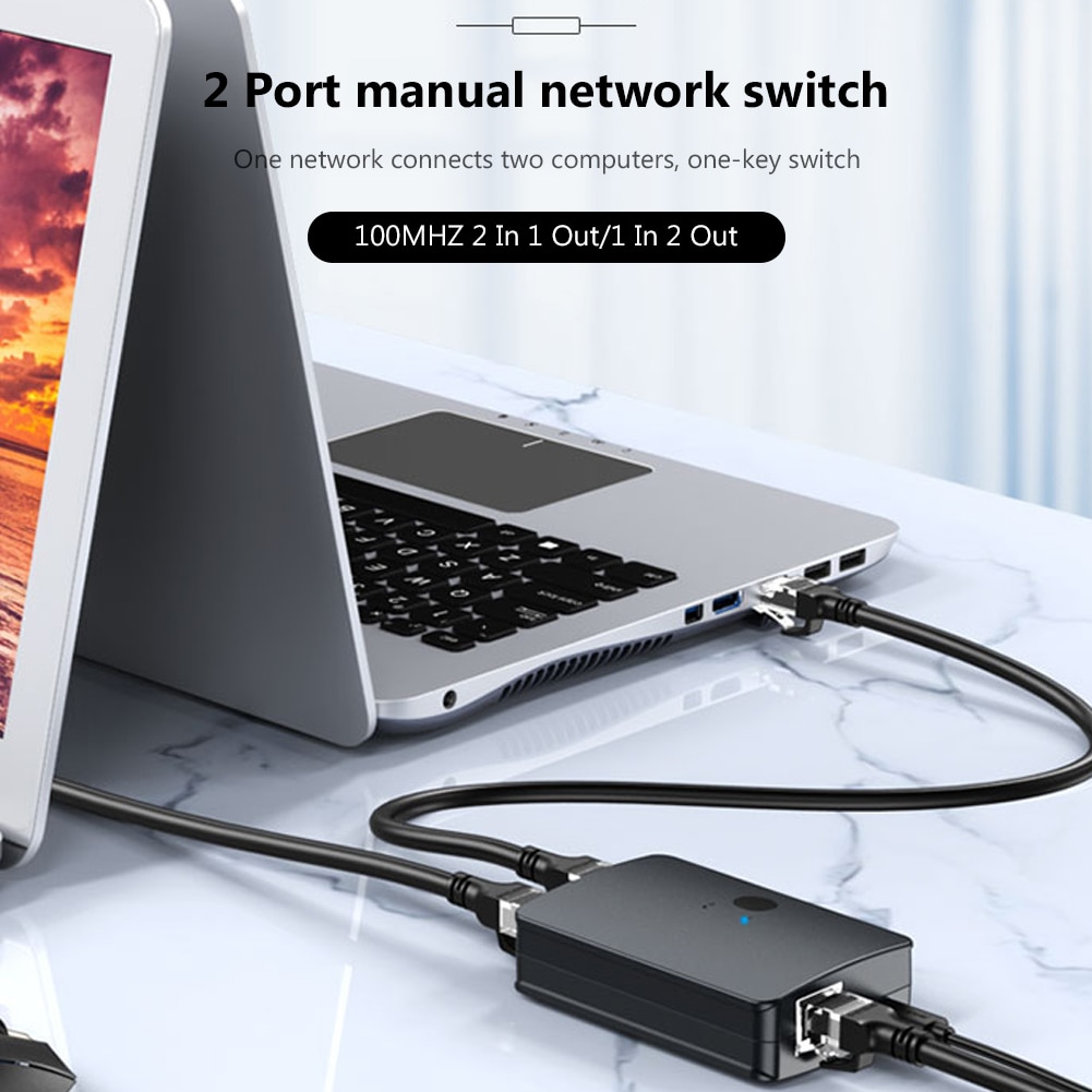 Mini 2 Port Desktop 1000 Mbps Network Switch RJ45 ... – Grandado
