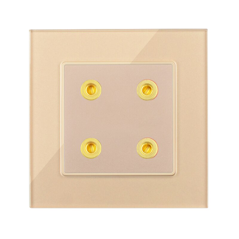 Golden Crystal Glass Panel Wall Audio Socket Termi... – Grandado