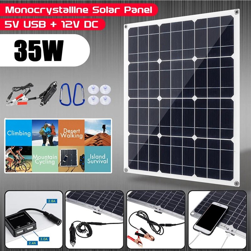 JFBL 35W 18V Solar Panel Portable Flexible Monocry... – Grandado