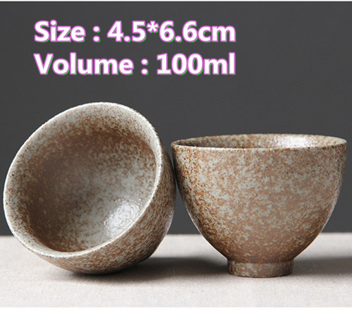 Coarse pottery tea bowl with saucer ceramic teacup... – Grandado