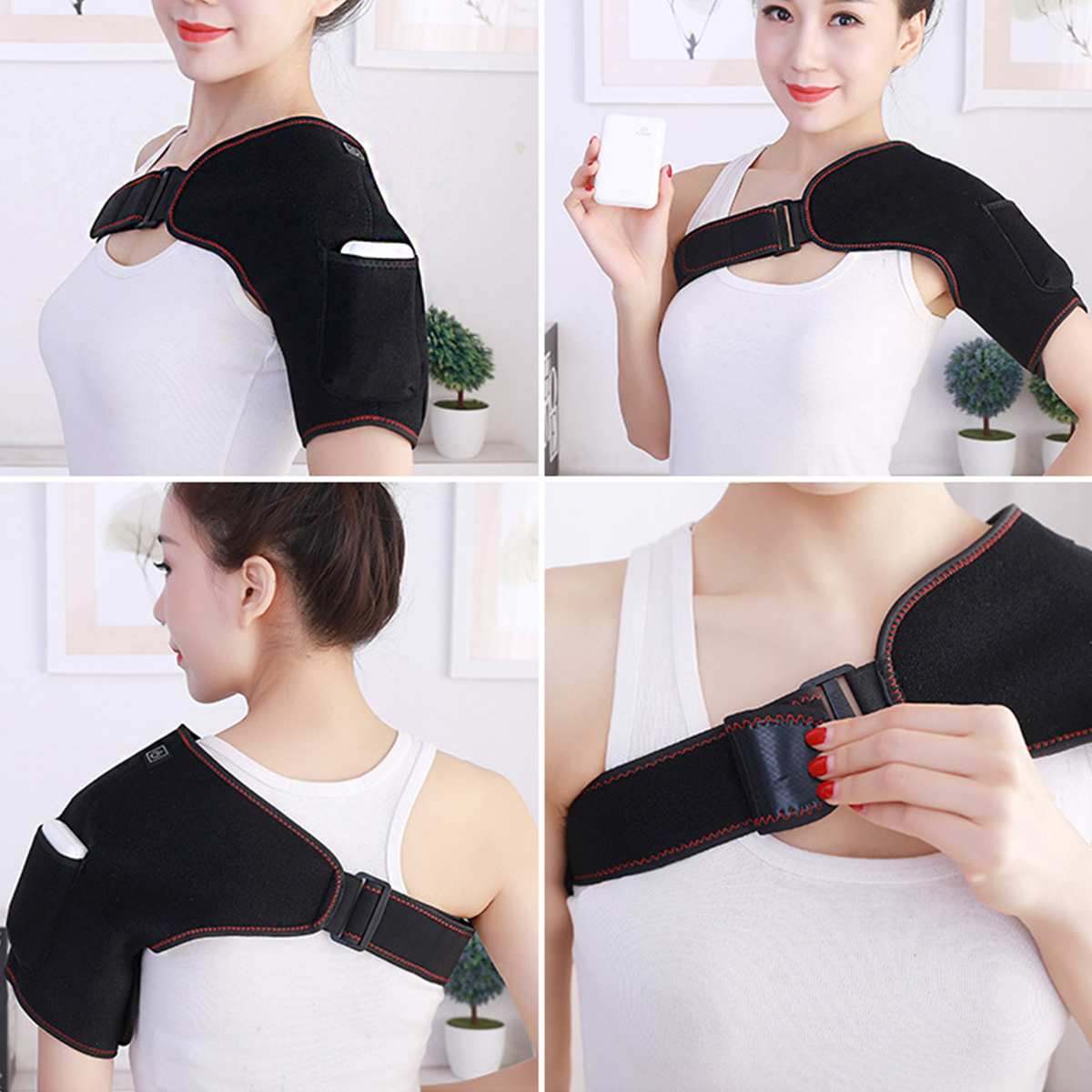 USB Electric Heated Shoulder Support Wrap Adjustab... – Vicedeal
