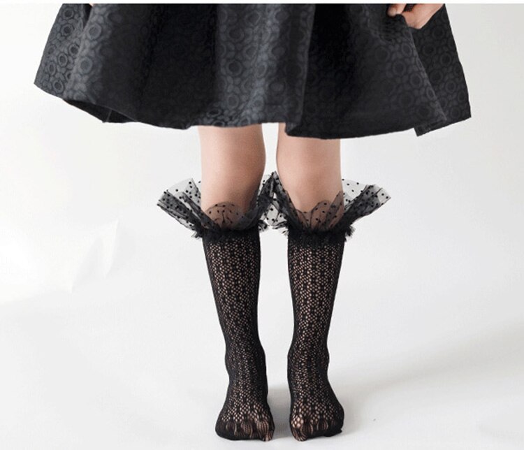 Chaussettes hautes princesse Lolita pour filles, c... – Grandado