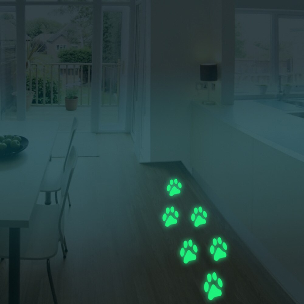 6pcs Paw Night Luminous Stickers Glow in the Dark ... – Grandado