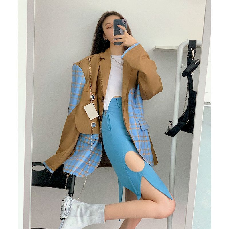 niche sense irregular color contrast stitching cha... – Grandado