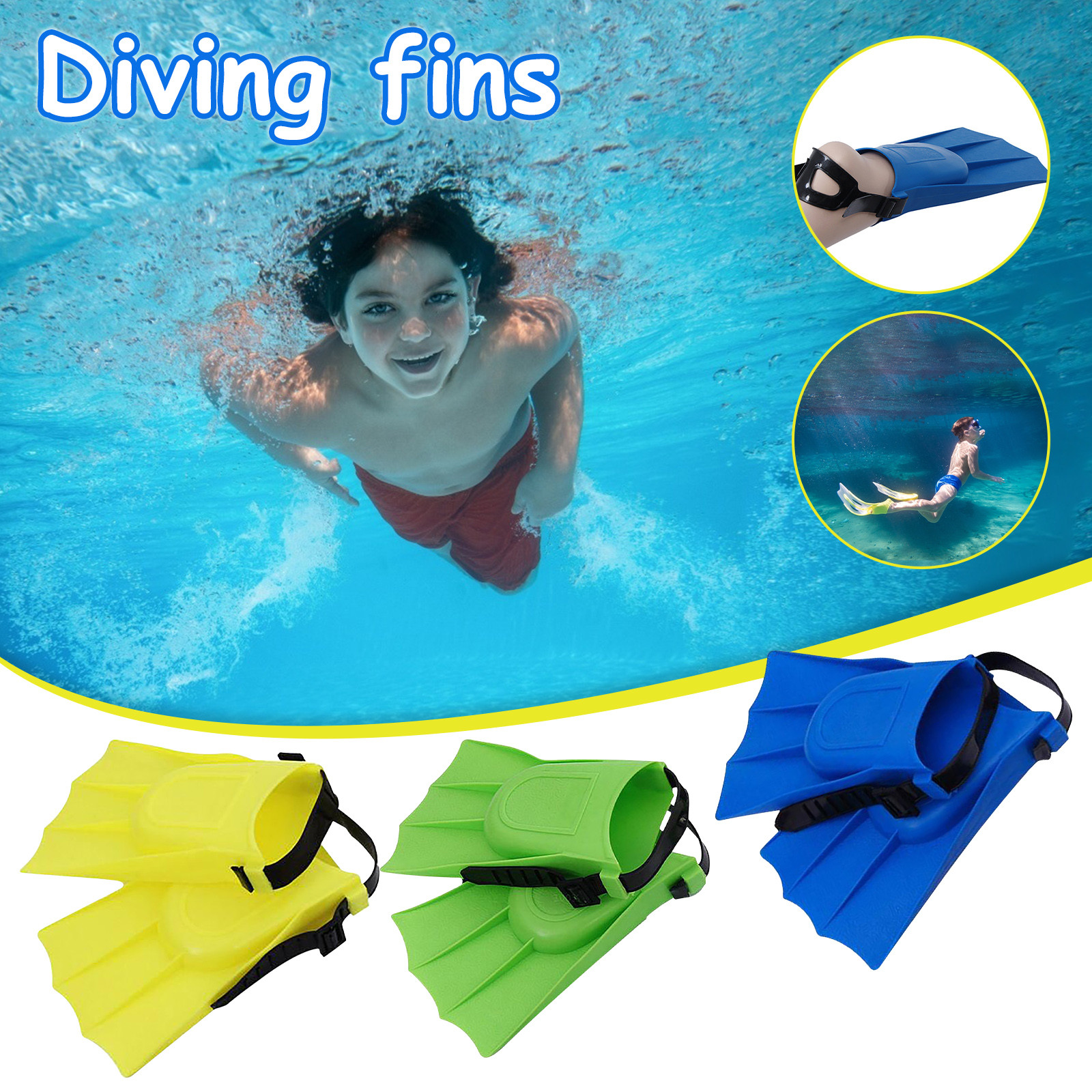 kids flippers Silicone Diving Fins flippers for sw... – Grandado