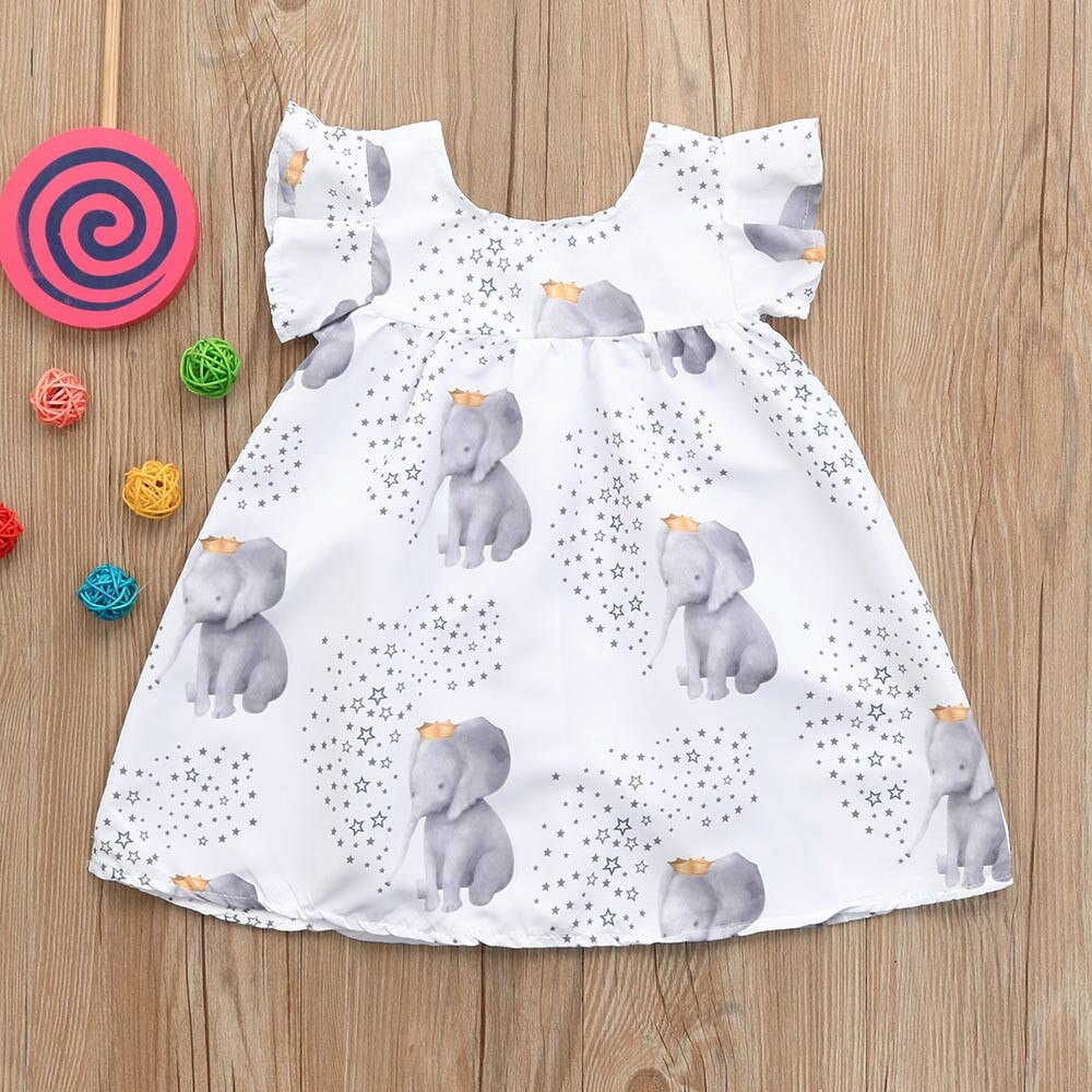 Peuter Baby Baby Meisjes Sterren Olifant Print Jur... – Grandado