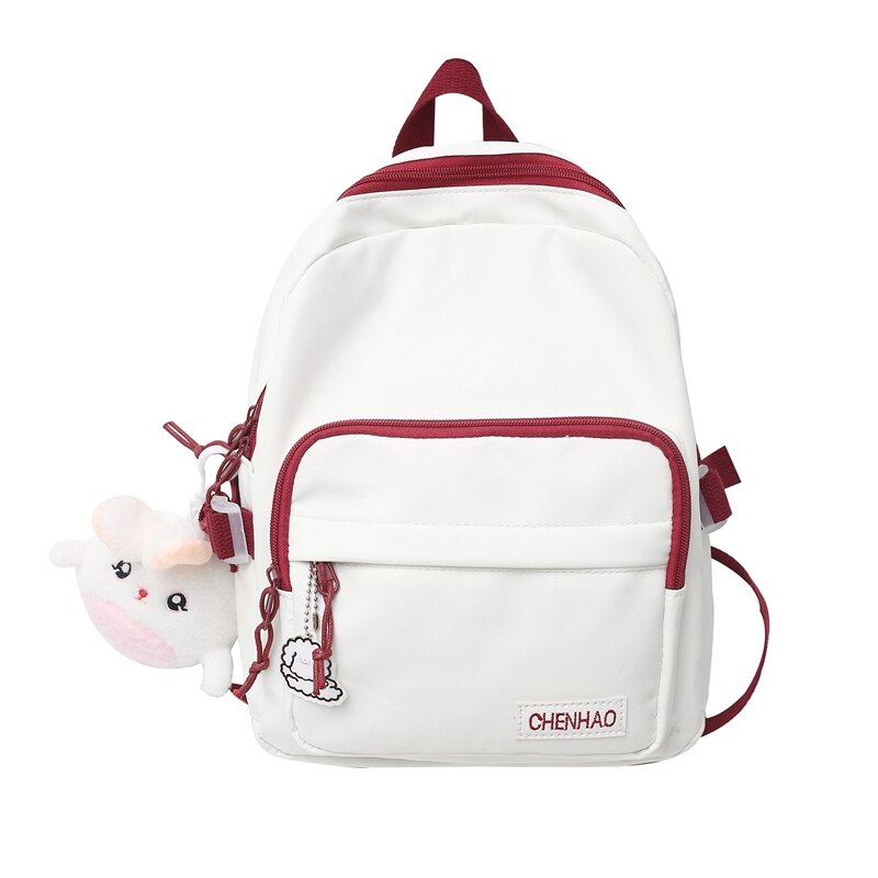 Small Simple Panelled College Backpack Casual Nylo... – Grandado