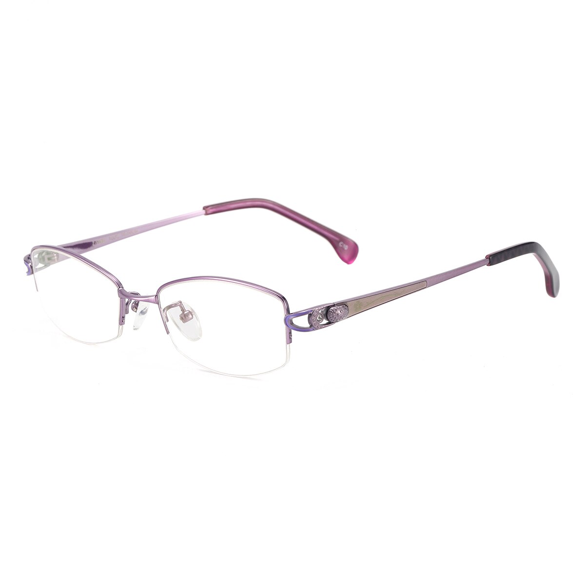 Women Titanium Eyeglasses Half Rim Oval Spectacles... – Grandado