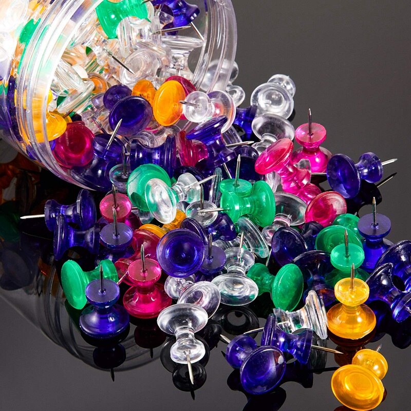 100 Pieces Giant Push Pins Clear Thumb Tacks Steel... – Vicedeal