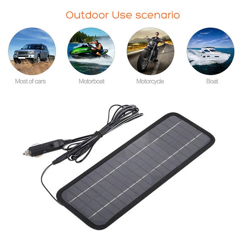 Solcellepanel 12v 5w batteriladersystem bærbar ved... – Grandado