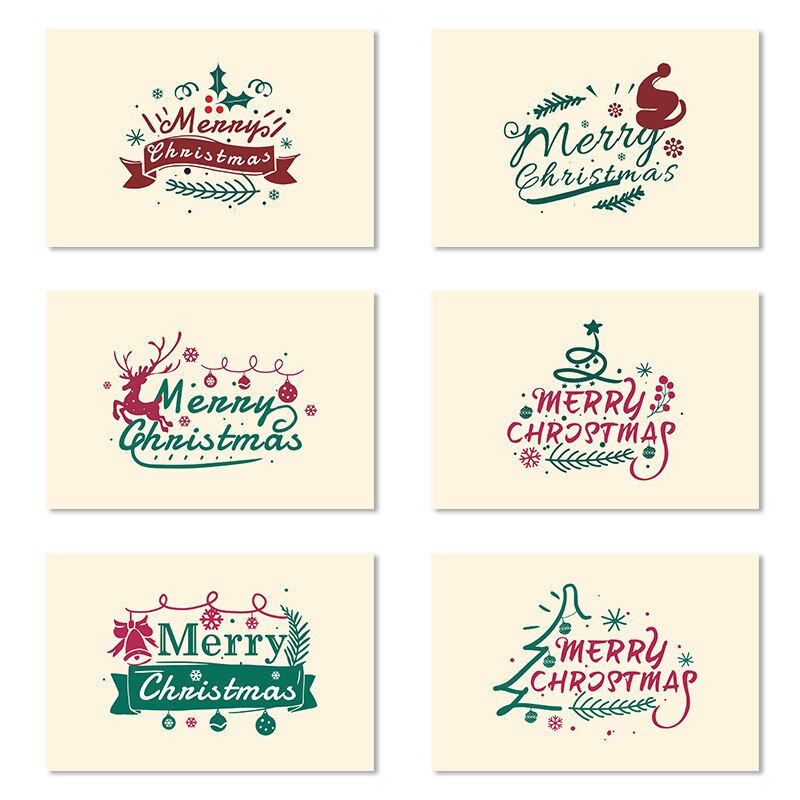6pcs 3D Christmas Greeting Card Cartoon Blessing C... – Grandado