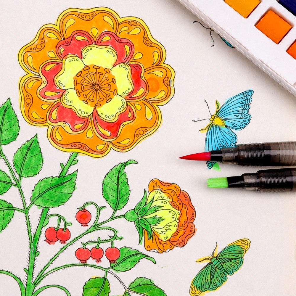 12/18/24/36Color Solid Water Color Brush Pen Paint... – Grandado