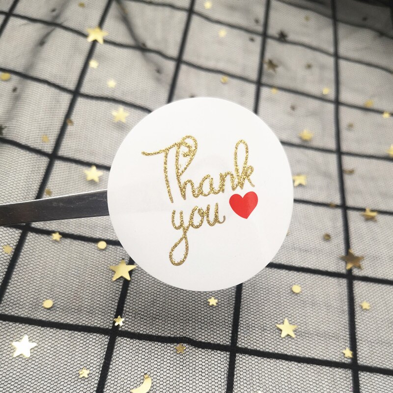 80 Stks/partij Rood Hart Papier Stickers Dank U Di... – Vicedeal