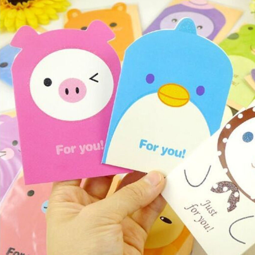 10Pcs/lot Cute animal cartoon Mini Card party invi... – Grandado