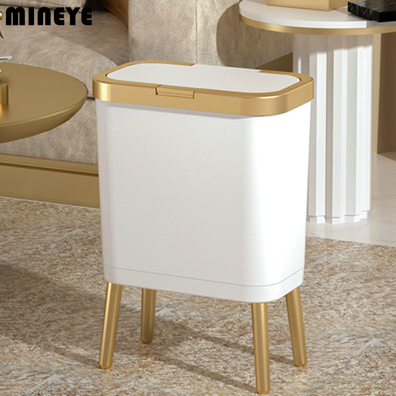 Luxury High-footed Trash Can Home Kitchen 15L Larg... – Grandado