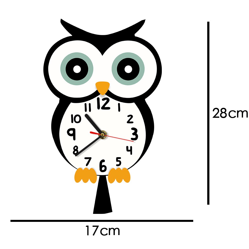 Eagle Owl Cute Cartoon Animal Print Wall Clock Col... – Vicedeal