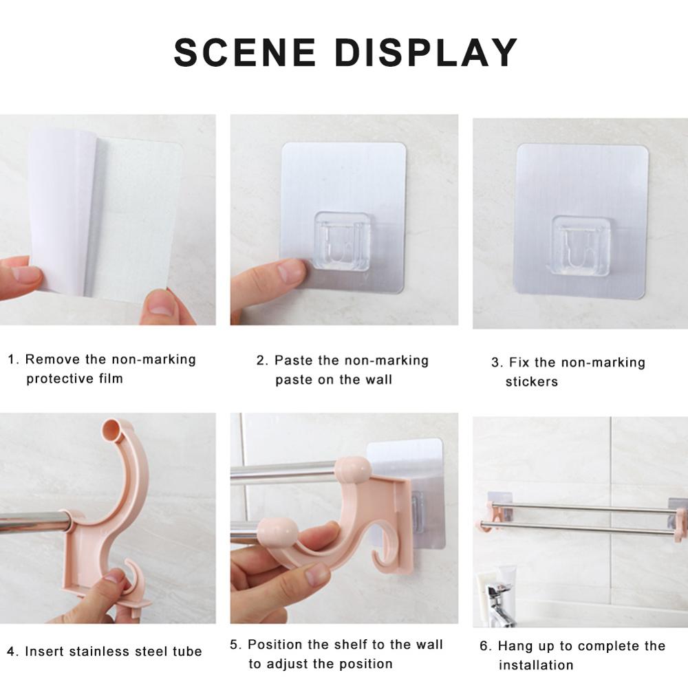 Wardrobe Bar Bathroom Double Poles Non-perforated ... – Vicedeal