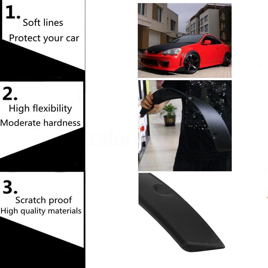 4Pcs 3.5"/90mm Universal Flexible Car Fender Flare... – Grandado