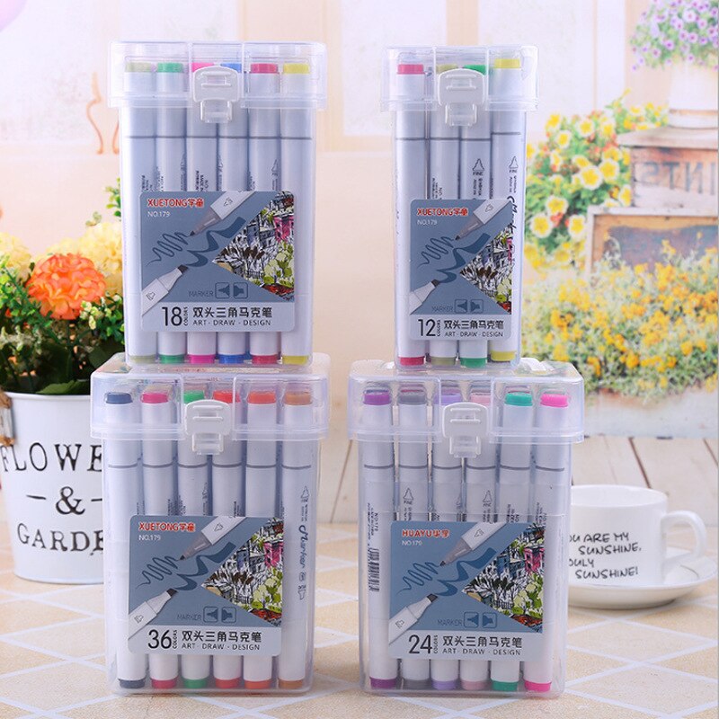 12/18/24/36/48/60 Color Markers Set Manga Drawing ... – Grandado