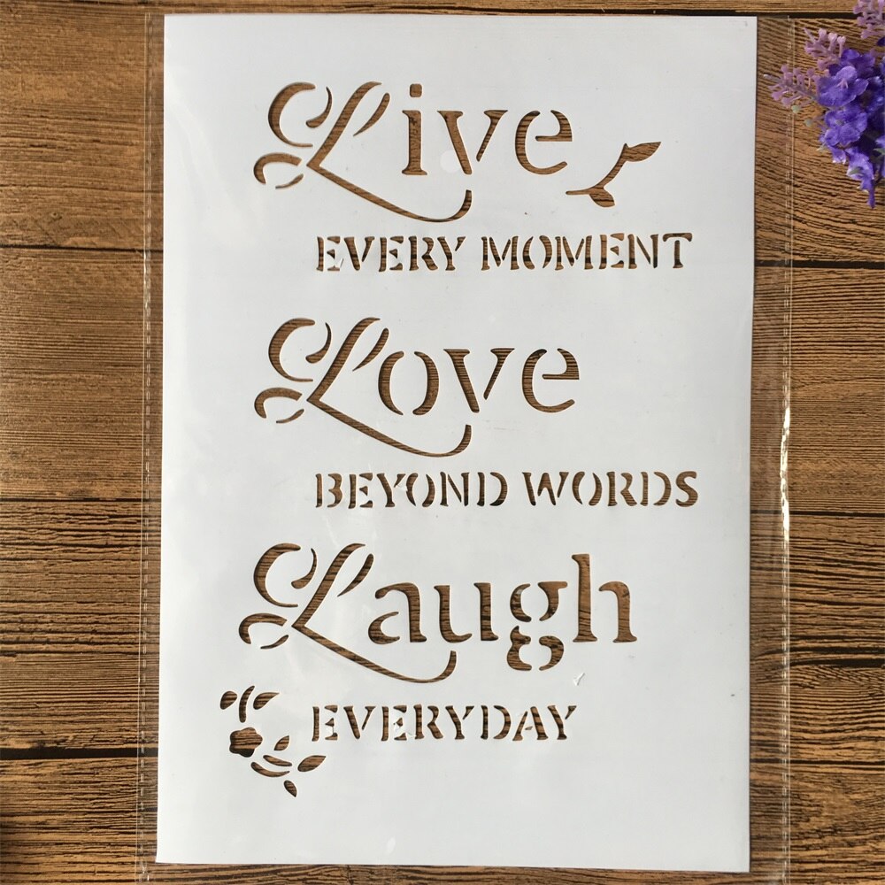 1Pcs A4 Love Live Laugh DIY Layering Stencils Wall... – Grandado