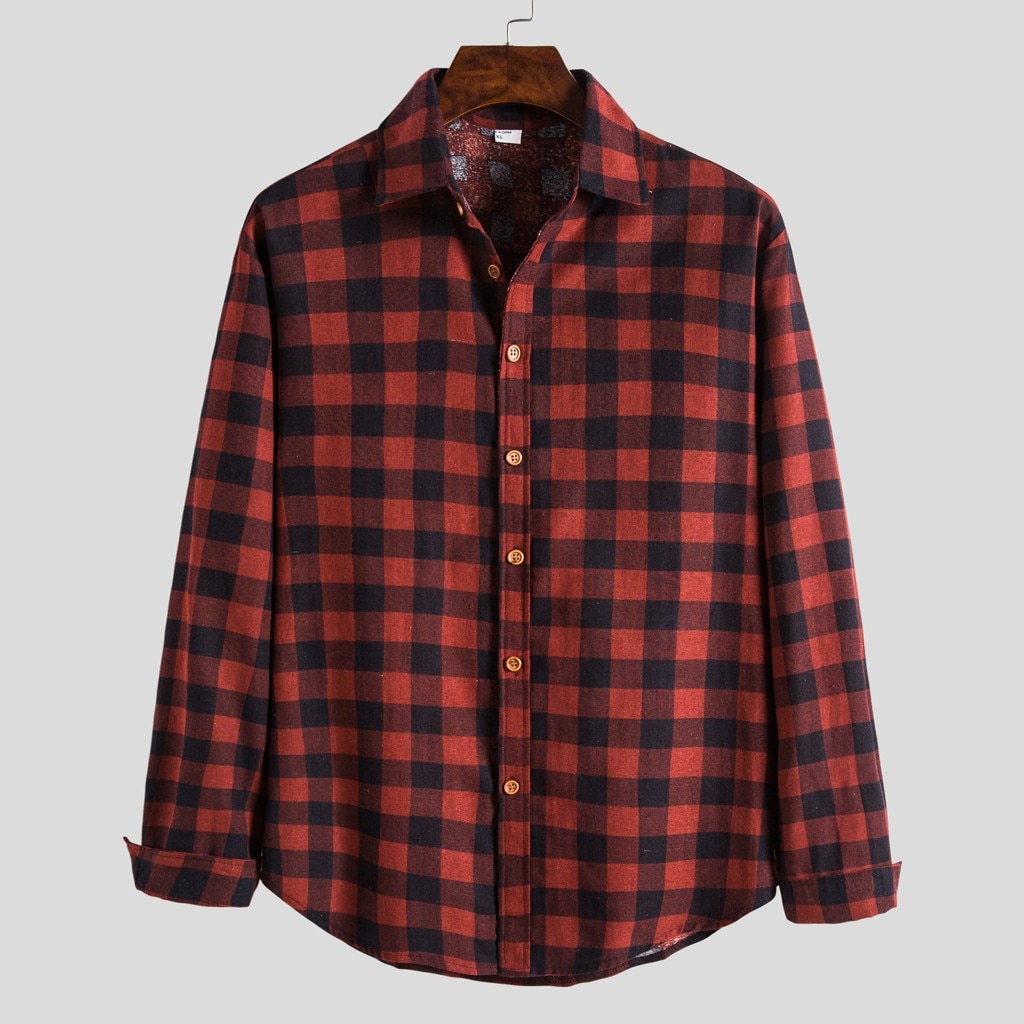 Rode En Zwarte Plaid Shirt Mannen Shirts Zomer Che... – Grandado