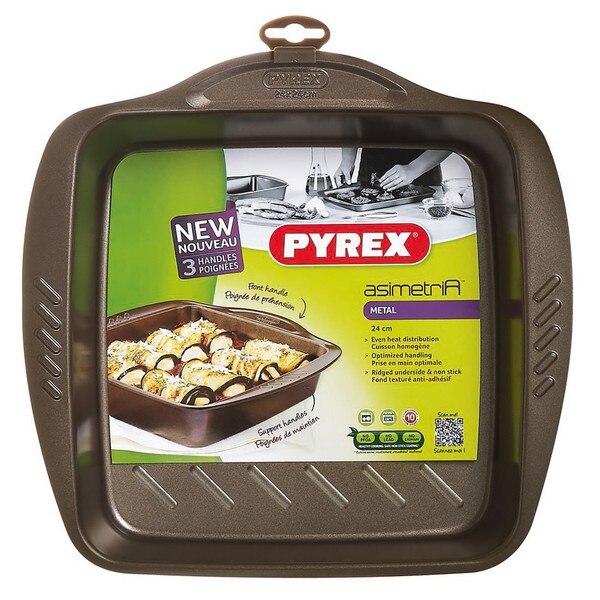 Oven Dish Pyrex Asimetria Metal (24 x 24 cm) – Vicedeal