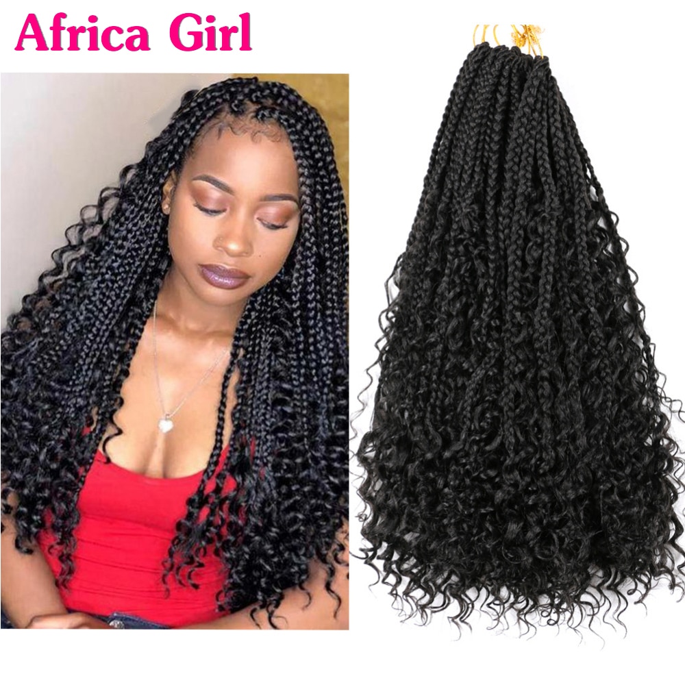 Africa Girl 18" River Crochet Box Braids With Curl... – Vicedeal