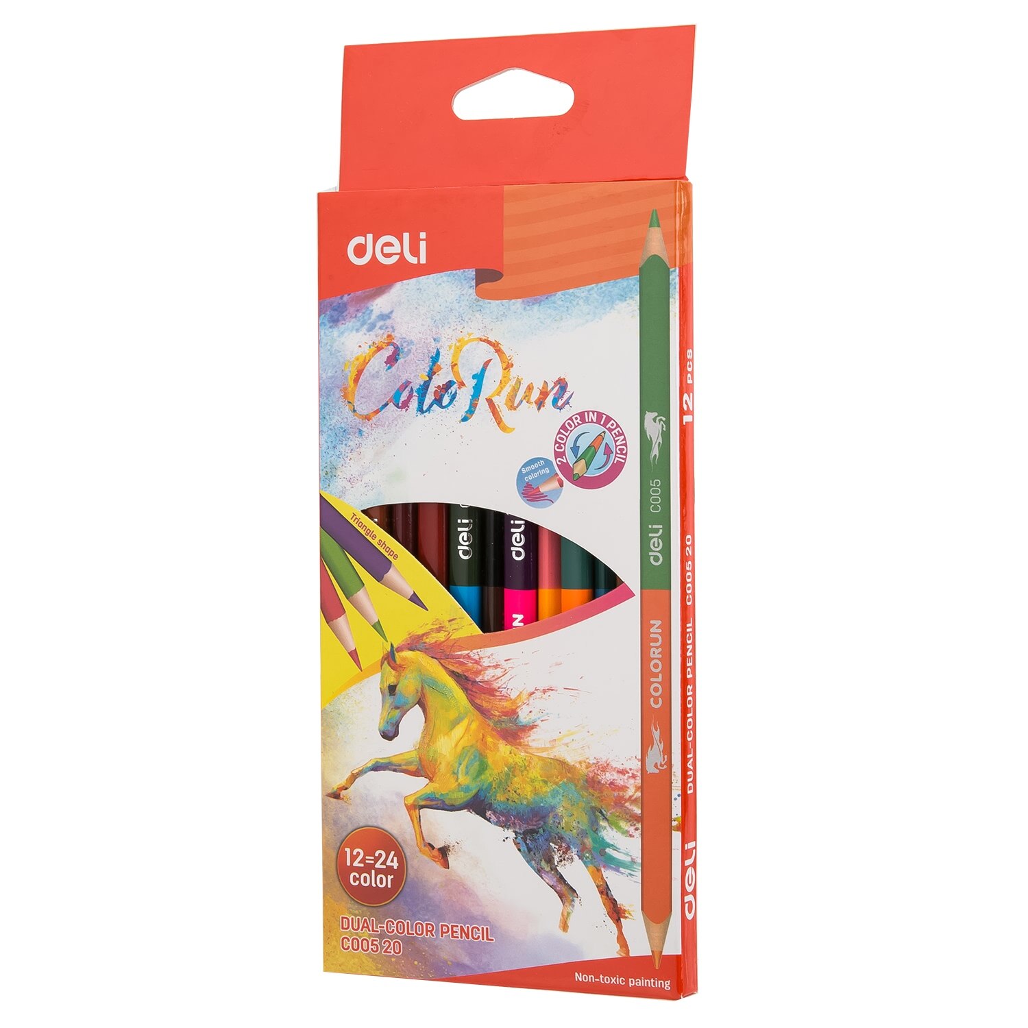 Deli Dual Color Pencil 12/24 Colors colored pencil... – Vicedeal