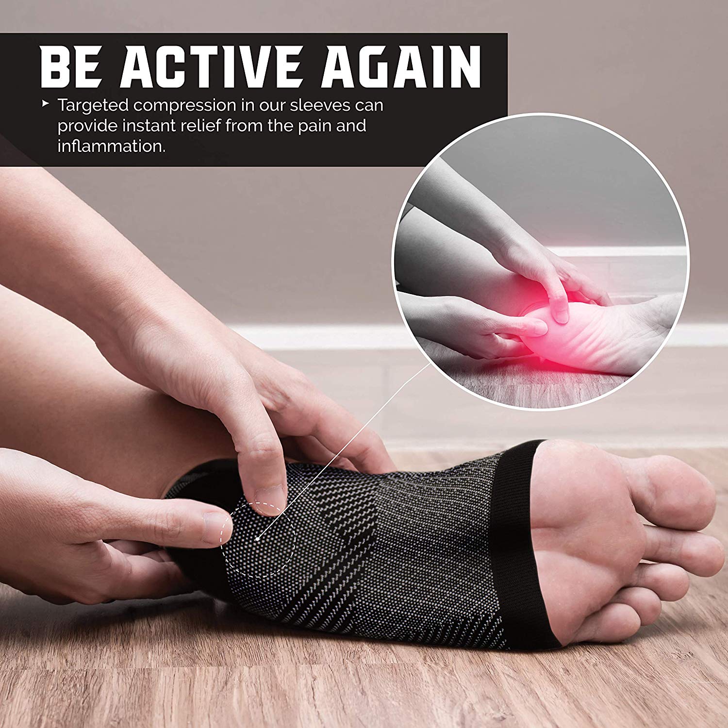 1 Pair Plantar Fasciitis Socks Ankle Compression S... – Grandado